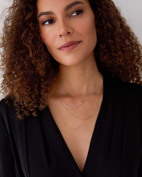 Letter Necklace with Diamond Yellow Gold – Clare V.