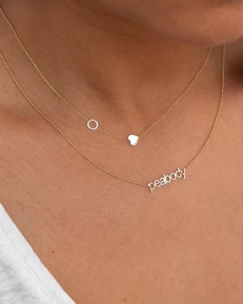 Letter Necklace with Heart Yellow Gold – Clare V.